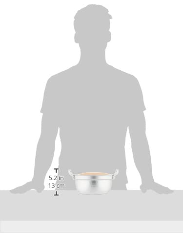 Hokuriku Aluminum Stepped Pot with Wooden Lid, Mansaden, 7.3 inches (18.5 cm), For Gas Fire, Made in Japan