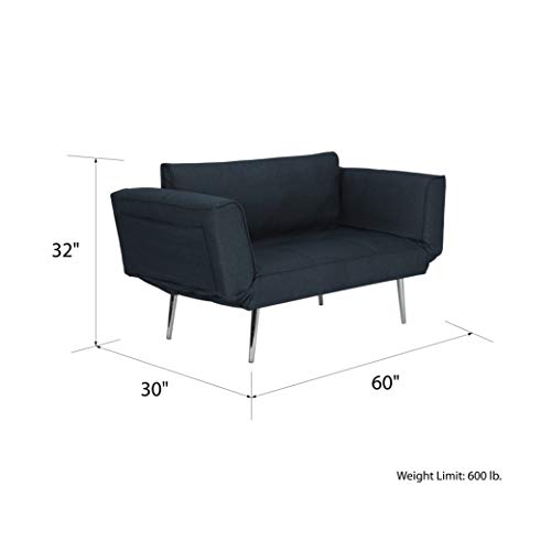 DHP Kylo Linen Futon, Twin, Navy Linen