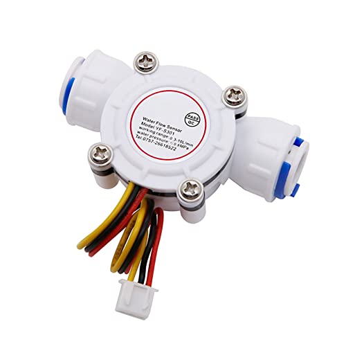 JAERB 1/4" 3/8" PE Pipe Water Flow Sensor 1.75MPa Sensor Coffee Machine Turbine Flowmeter DC5~18V (Size : 3/8")