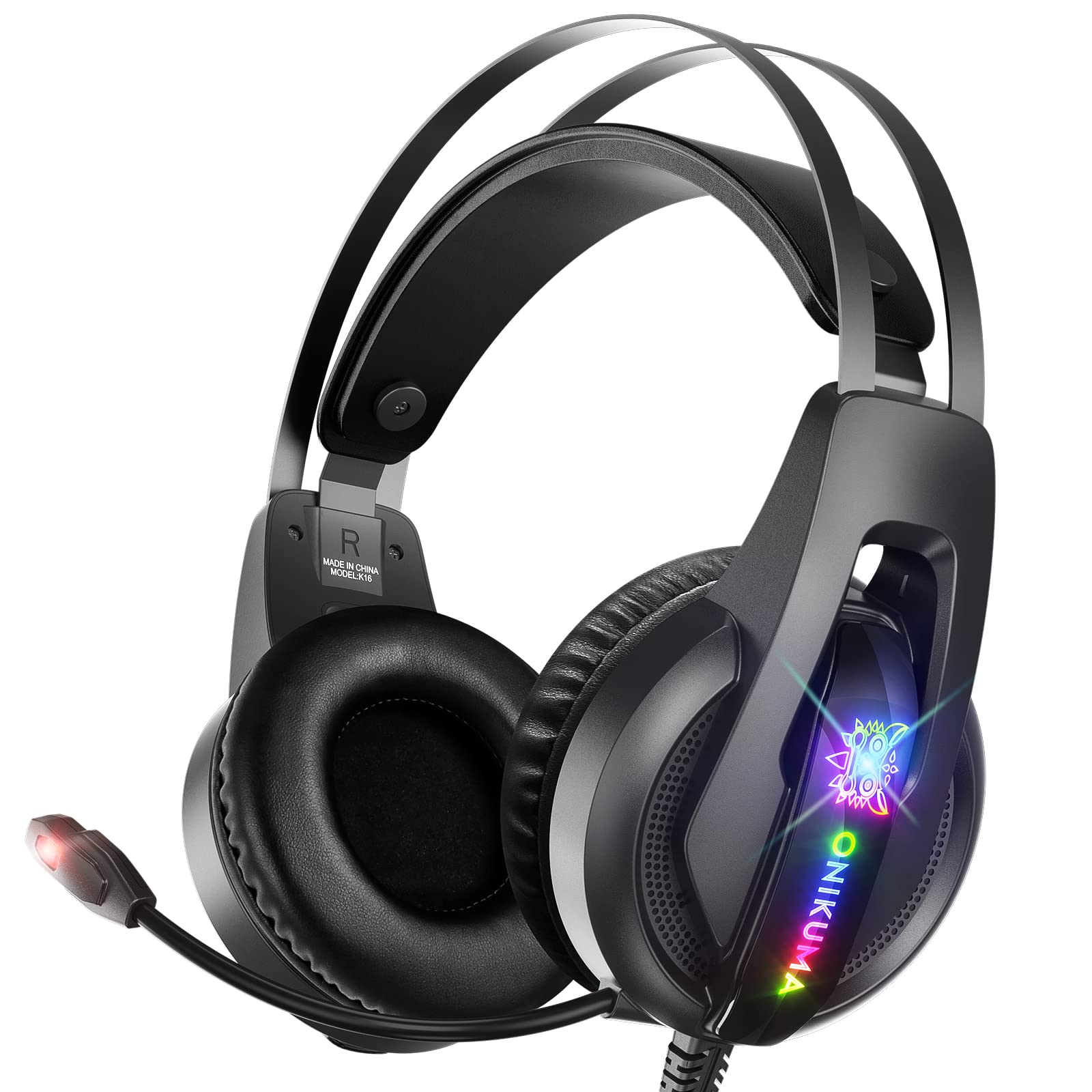 Gaming Headset for PS5, PS4 with Noise Canceling Mic, Xbox 7.1 Surround Sound, Headphones RGB Light, Compatible Xbox, PS4, PC, Switch…