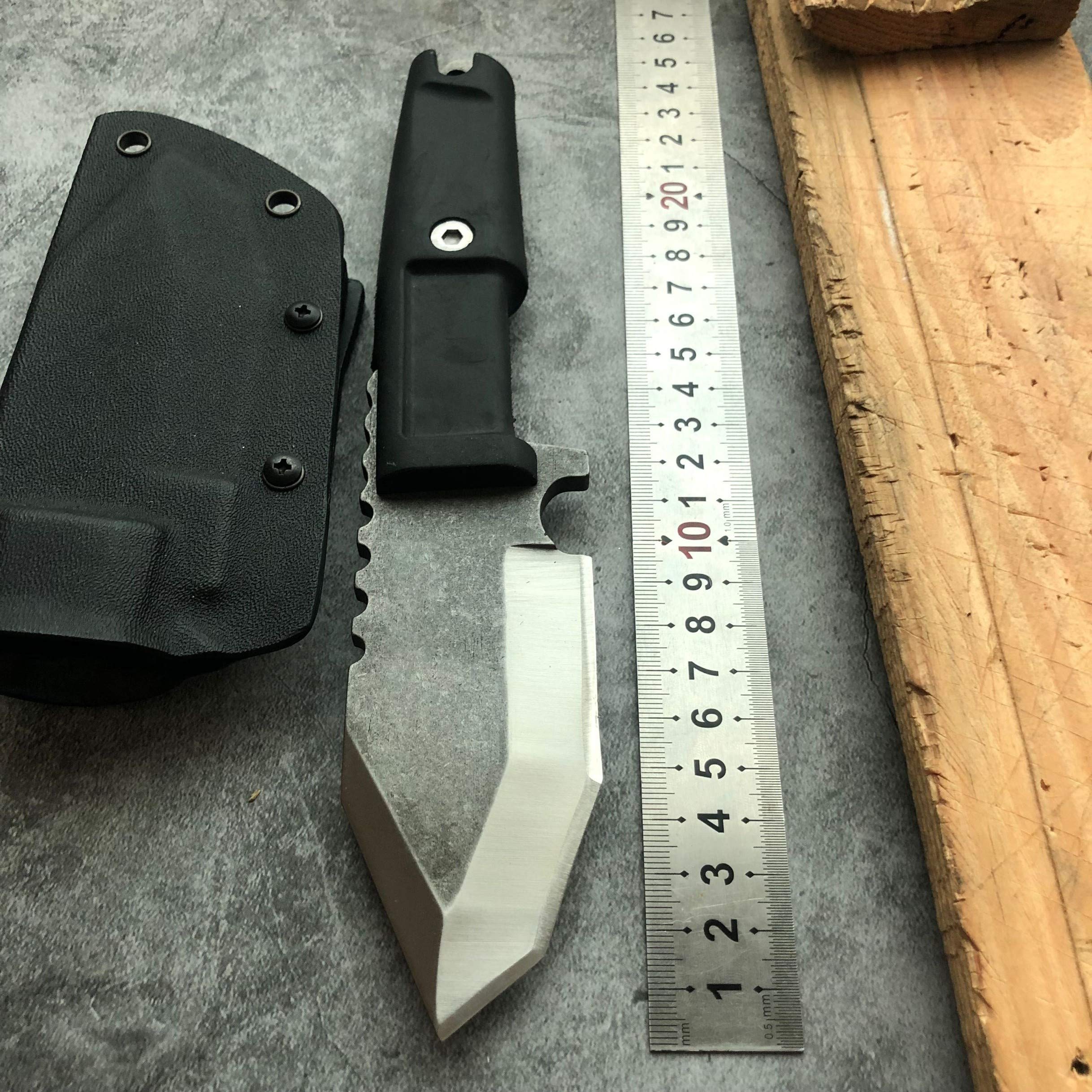 HOLYEDGE 9" Heavy Duty Fixed Blade Survival Hunting Knife Wilderness Tactical Camping Essential Tool with Kydex Sheath