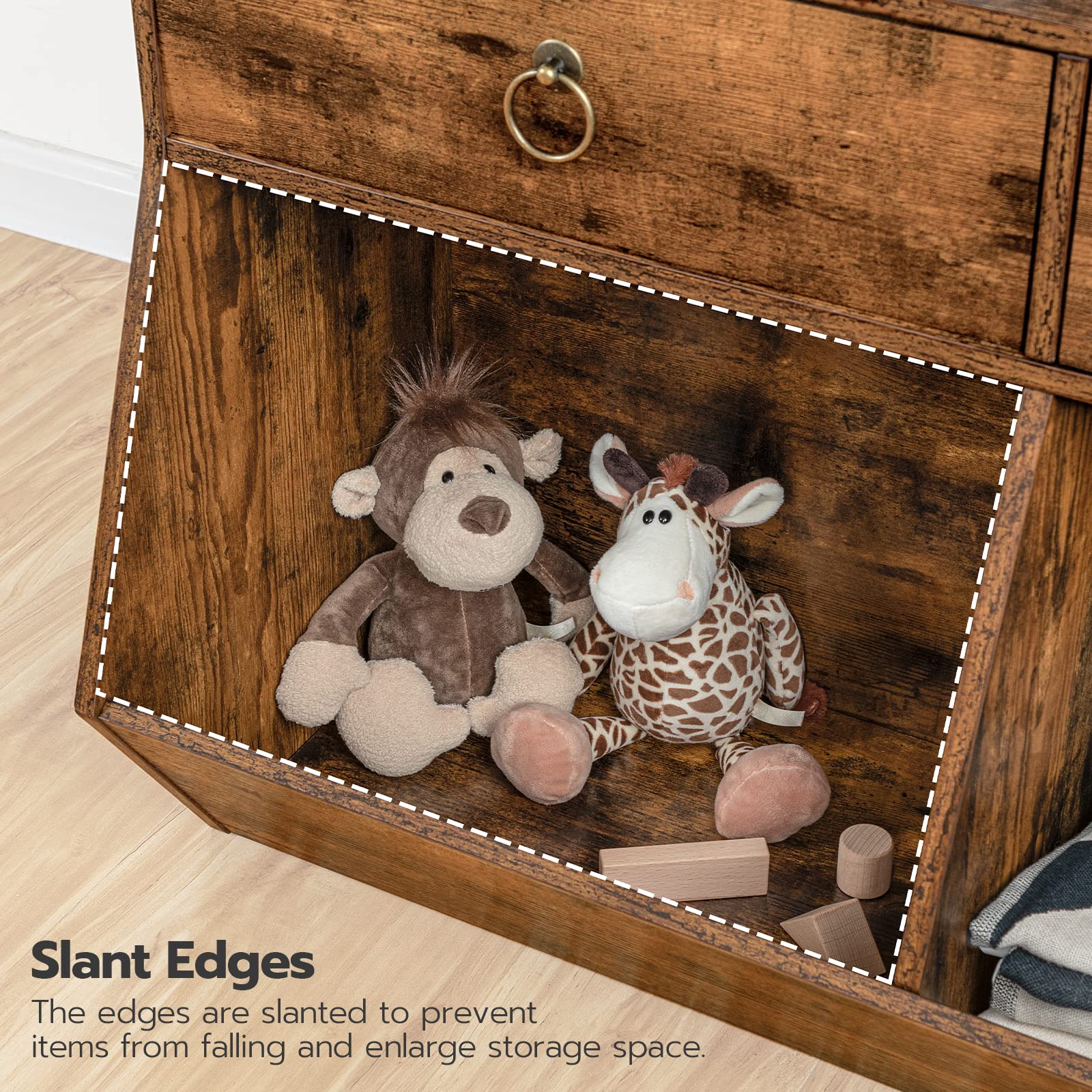 HOOBRO Storage Chest and Kids Bookshelf, Wooden Storage Box Toy Organizers and Storage BF75CW01G1-FG33CW01