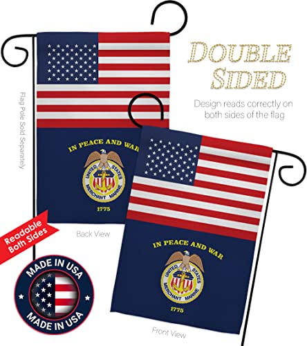 US Merchant Marine Garden Flag - Set Wall Hanger Armed Forces Corps USMC Semper Fi United State American Military Veteran Retire Official - House Banner Small Yard Gift Double-Sided 13 X 18.5