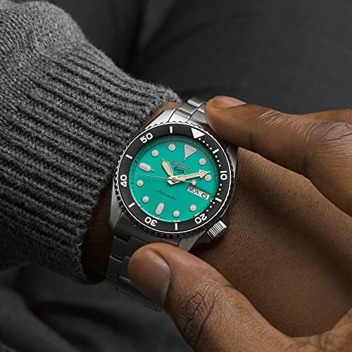 Seiko 5 Sports Gents SKX Midi Automatic Watch SRPK33K1, Teal/Grey