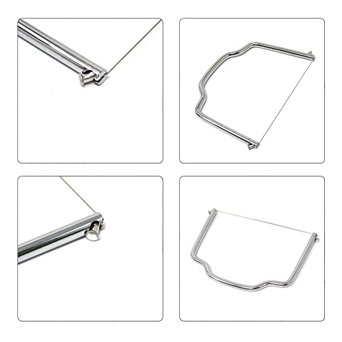 HONBAY 2PCS Stainless Steel Butter Cheese Wire Cutters Slicers Knives for Kitchen (perfect for soft cheese)