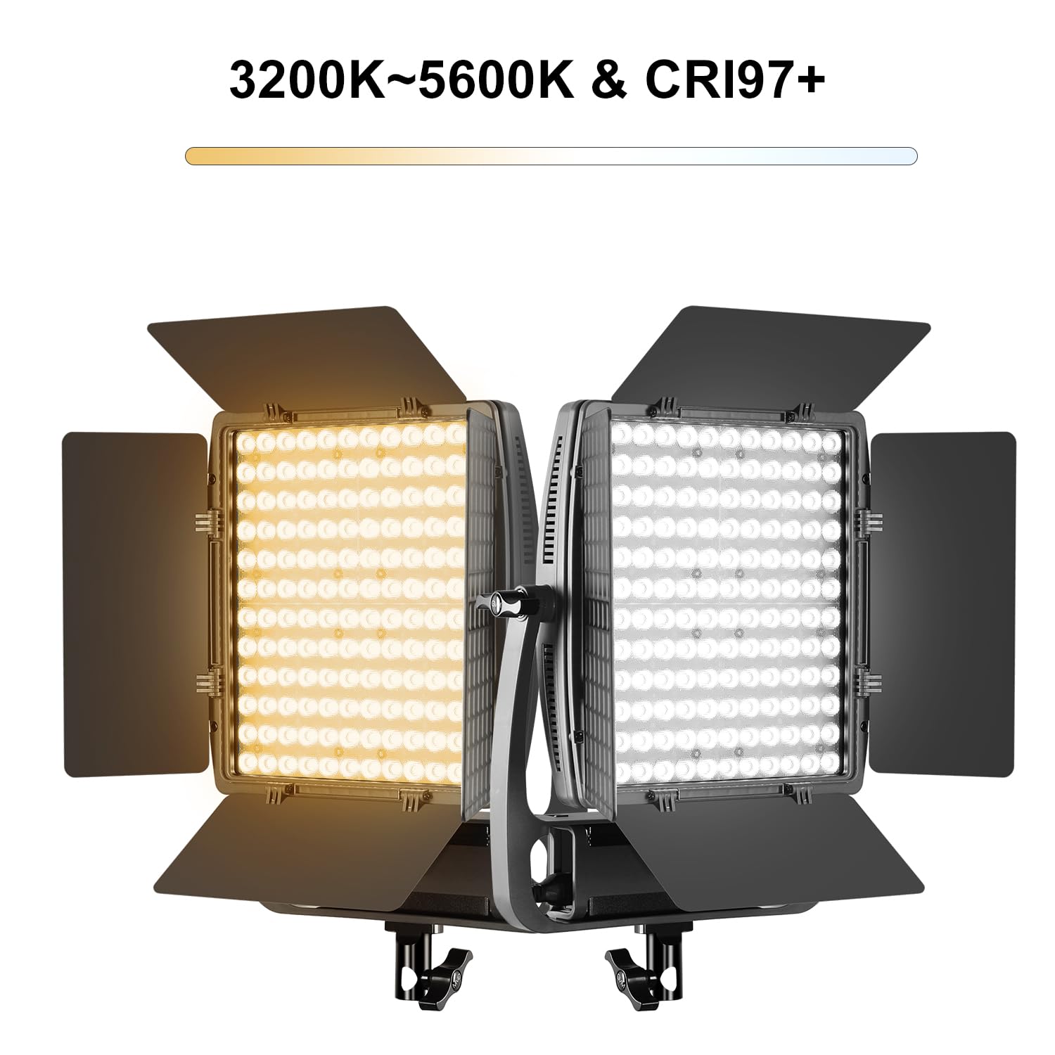 GVM 900D LED Video Light,Dimmable Bi-Color and Stand video Lighting Kit, APP Intelligent Control System, CRI97,3200-5600K fo YouTube Studio Photography, Outdoor Video Shooting Lighting (2 Packs)