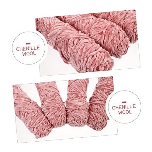 TEHAUX 4pcs Colorful Gold Velvet Yarn Crochet Yarn Thick Knitting Supplies Wool Scarf Chunky Knit Chenille Yarn Chunky Knit Yarn Cotton Yarn Knitting Thread DIY Chenille Wool Soft Pink