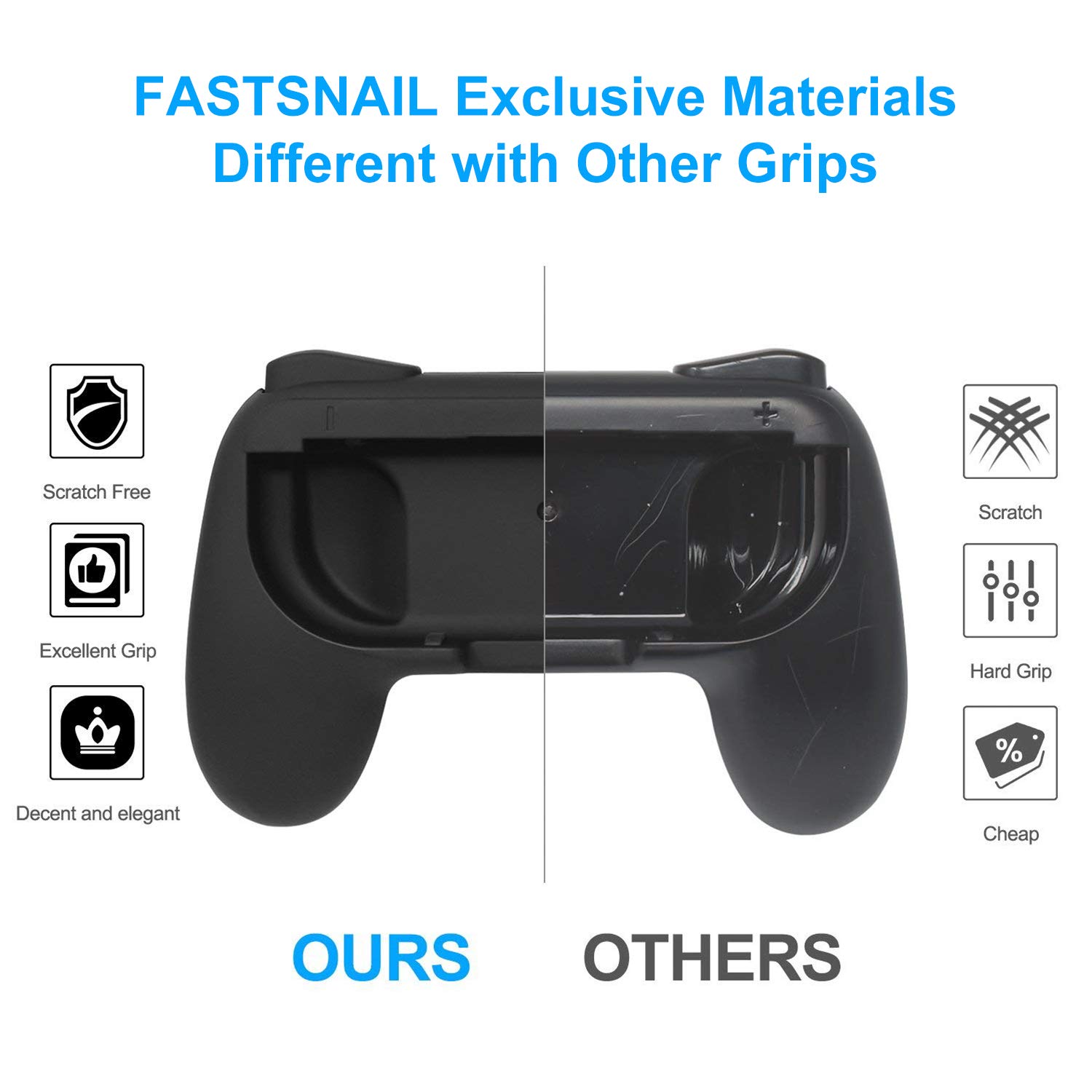 FASTSNAIL Grips Compatible with Nintendo Switch for Joy Con & OLED Model for Joycon, Wear-resistant Handle Kit Compatible with Joy Cons Controllers, 2 Pack(Green and Yellow)