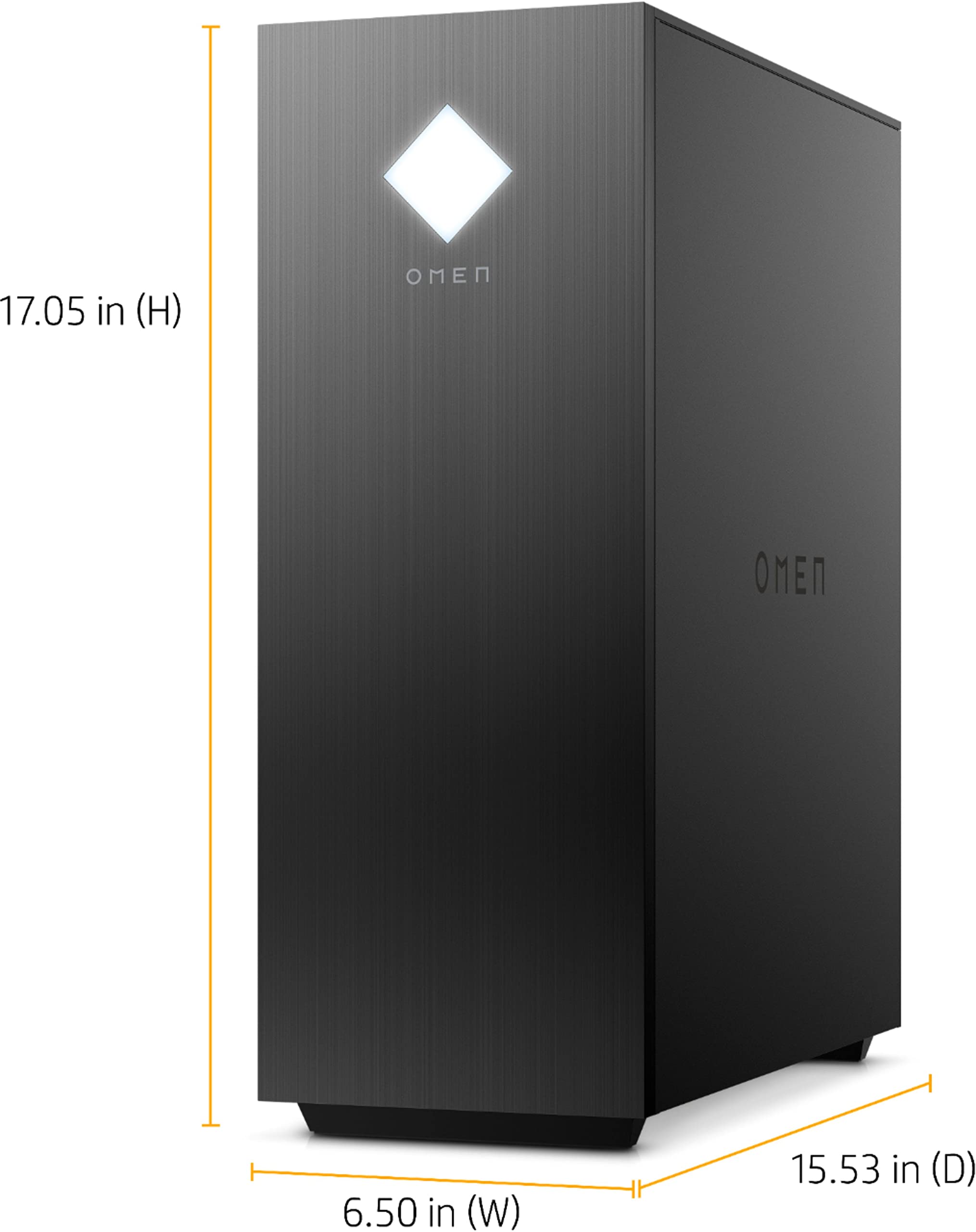 HP Newest OMEN 25L Gaming Desktop PC, Intel Core i7-10700 Octa-Core Processor, RTX 2060 Super, 64GB RAM, 2TB NVMe SSD, RGB Air Cooling, DP, HDMI, Wi-Fi 6, Windows 11 Home, Black