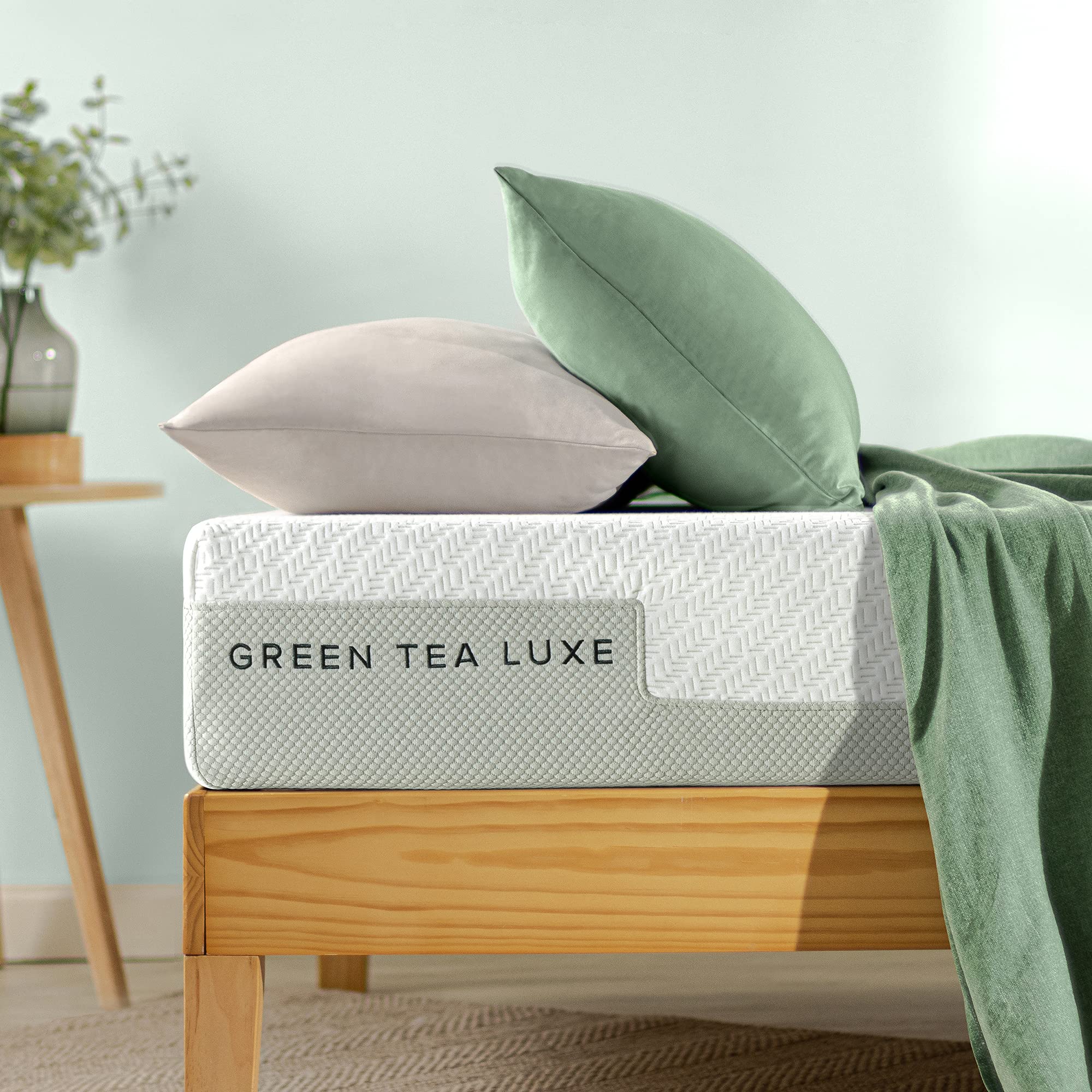 RIPPOU 8 Inch Green Tea Luxe Memory Foam Mattress/Pressure Relieving/CertiPUR-US Certified/Bed-in-a-Box/All-New/Made in USA, King