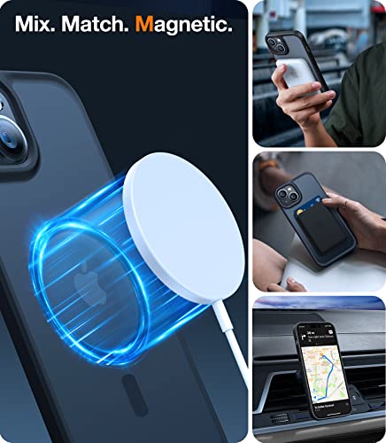 TORRAS Magnetic for iPhone 2023 Plus Case & iPhone 14 Plus Case, Military Grade Drop Tested, Compatible with MagSafe, Slim Translucent Matte Shockproof Cover for iPhone 14 Plus Phone Case 6.7, Black