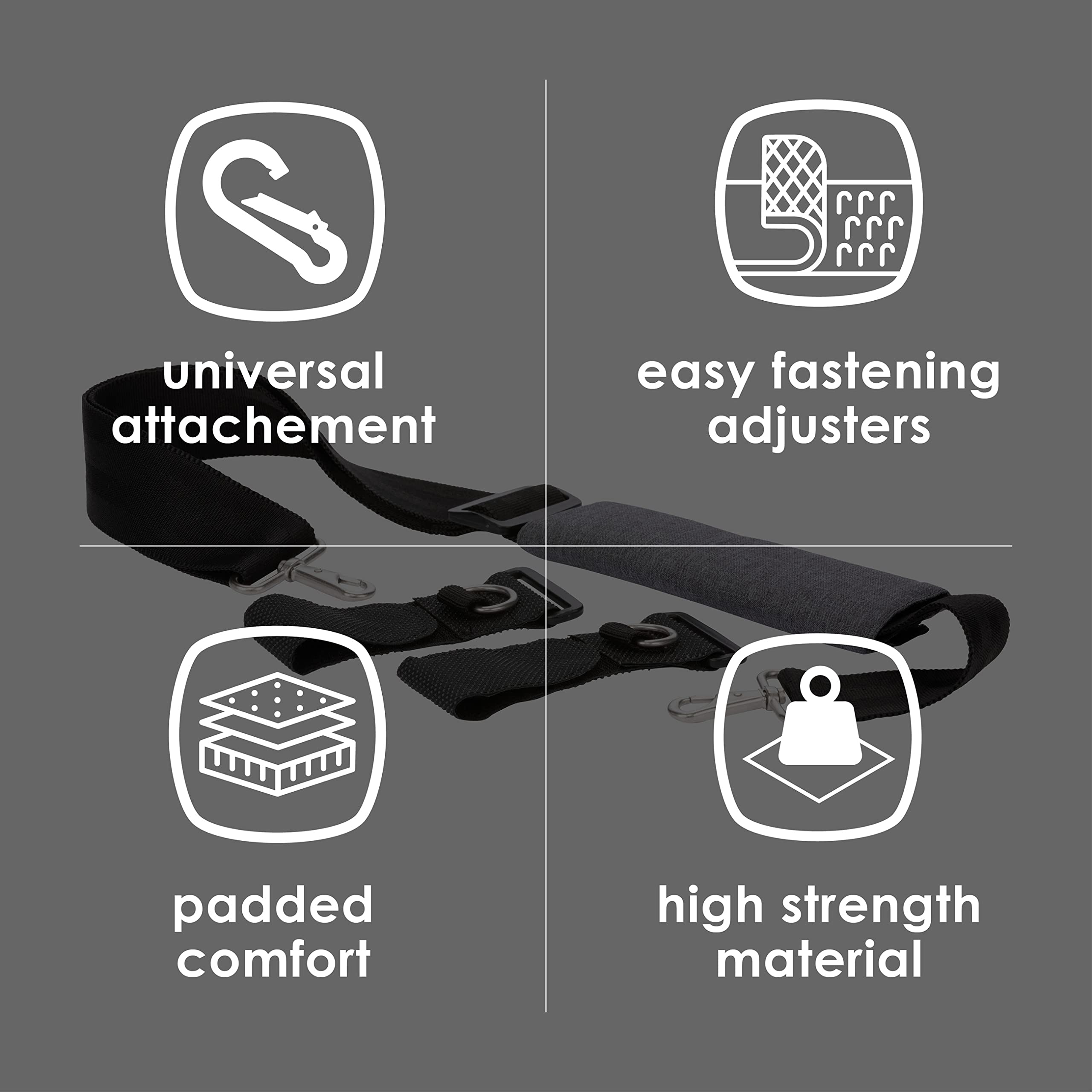 Diono Radian and Rainier Car Seat Carrying Strap, Adjustable Padded Strap, Made from High Strength Material, Black