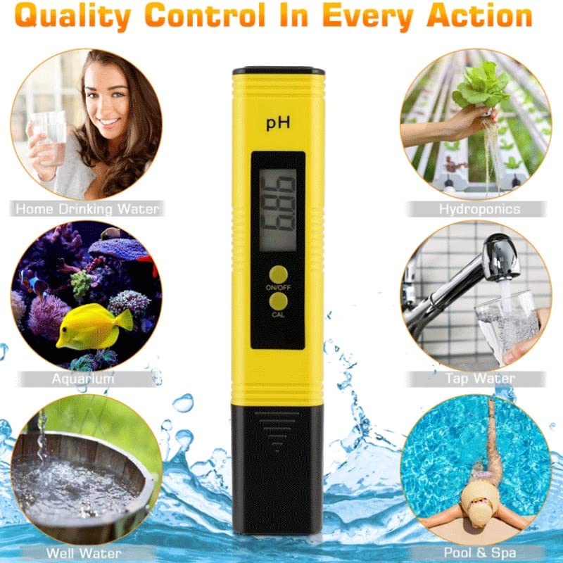 LHLLHL PH Meter 0.01 High Precision for Water Quality Tester with 0-14 Measurement Range Suitable Aquarium Swimming Pool