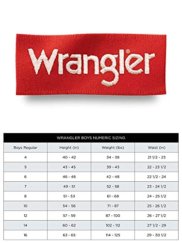 Wrangler Boys' Straight Fit Jean, Dark Night, 8