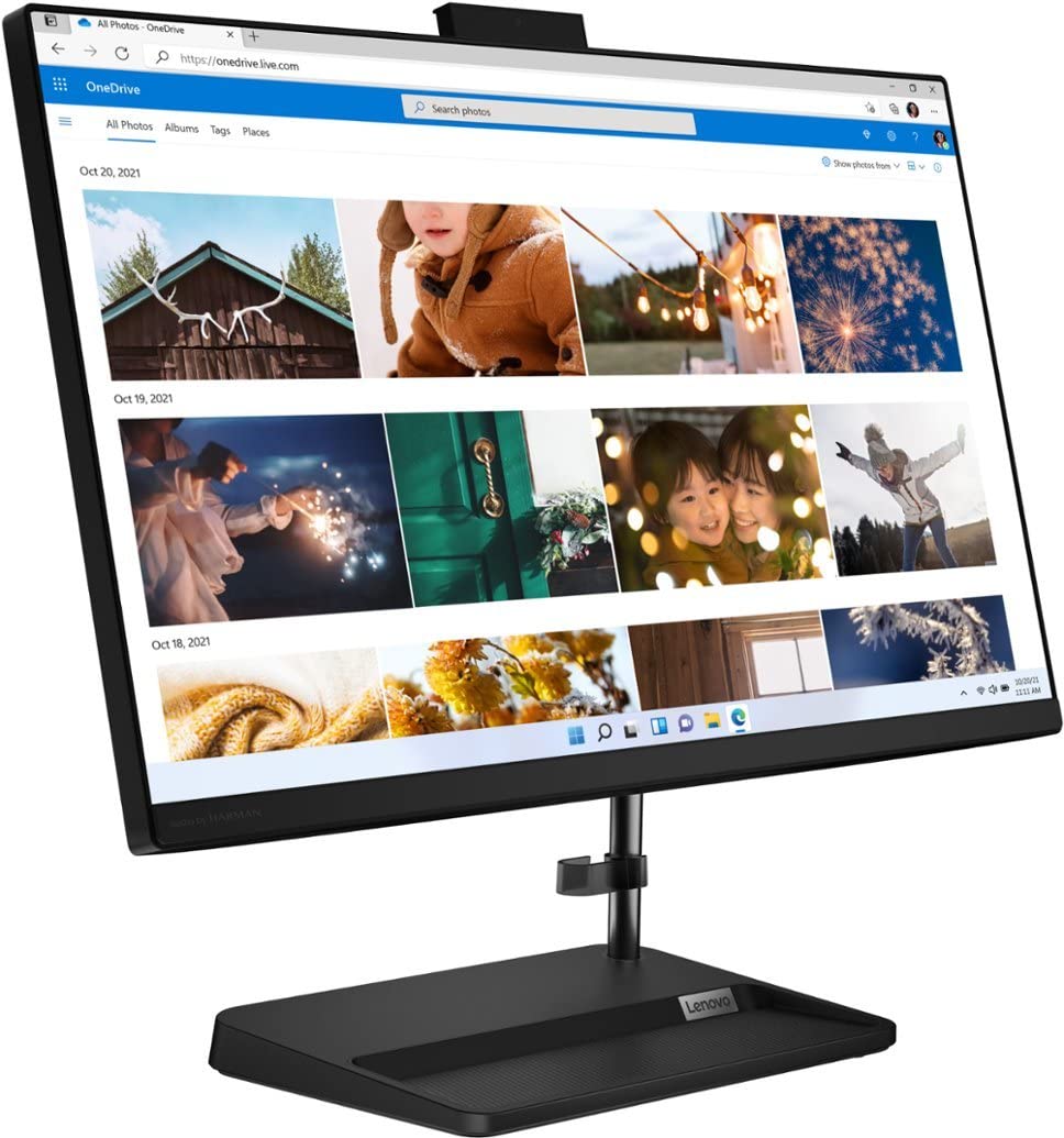 Lenovo IdeaCentre AIO 3i AIO Desktop 23.8" FHD IPS Anti-Glare Display 11th Generation Intel i3-1115G4 Processor 8GB RAM 512GB SSD Intel UHD Graphics Harman Kardon Win11 Black + HDMI Cable