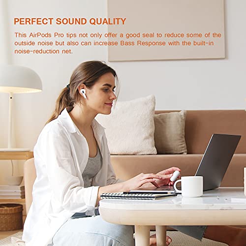 Replacement Ear Tips for AirPods Pro with Noise Reduction Hole, Silicone Earbuds Tips Fit in The Charging Case