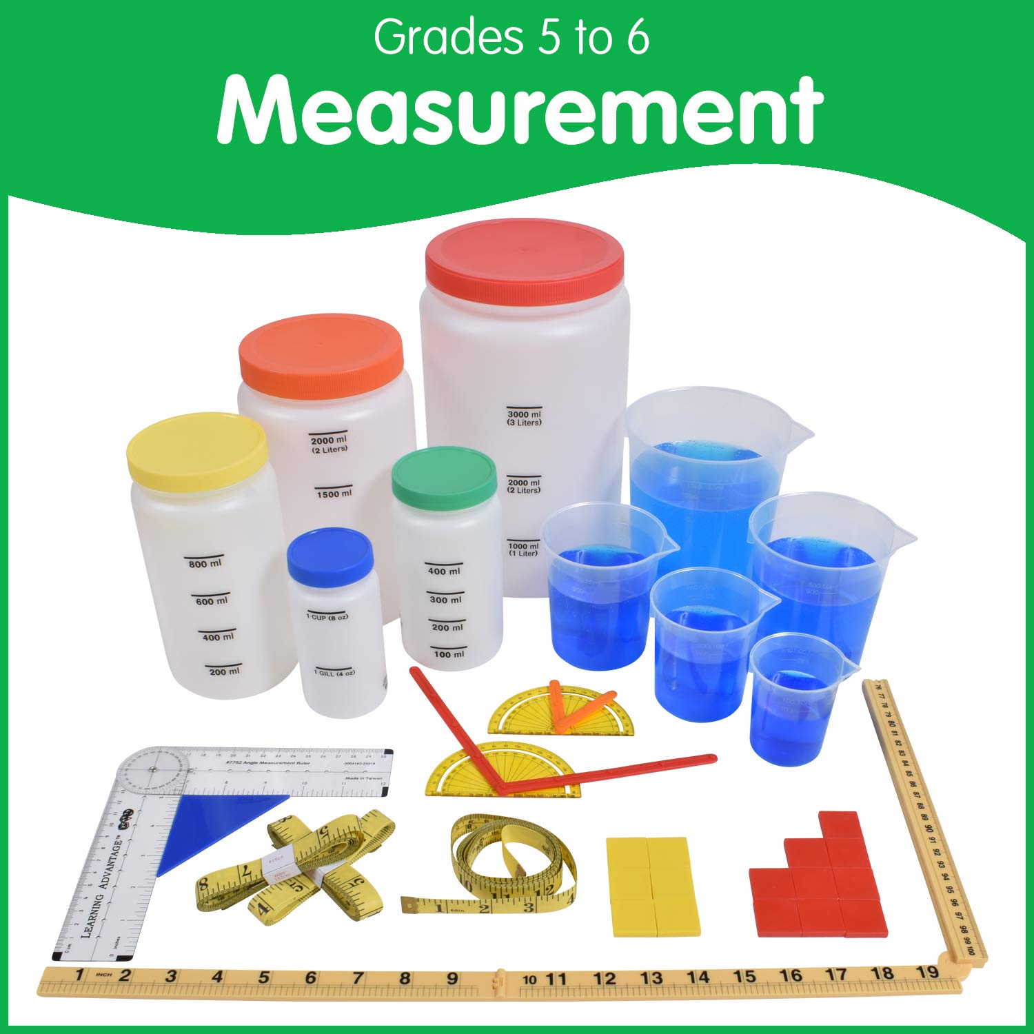 edxeducation Classroom Math Kit - For Grades 5 and 6 - Teach Math Lessons - Includes 16 Versatile Teaching Resources and Manipulatives