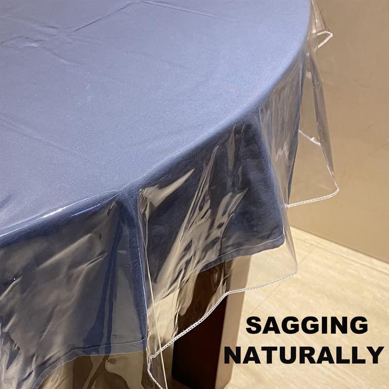 FeelingWarm Clear Table Protector - Clear Vinyl Table Cover - Protective Plastic Covering Transparent Tablecloth Waterproof 54" X 72" Oval