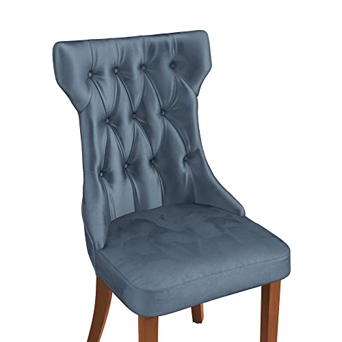 DHP Clairborne Dining Chair, Set of 2, Navy Velvet
