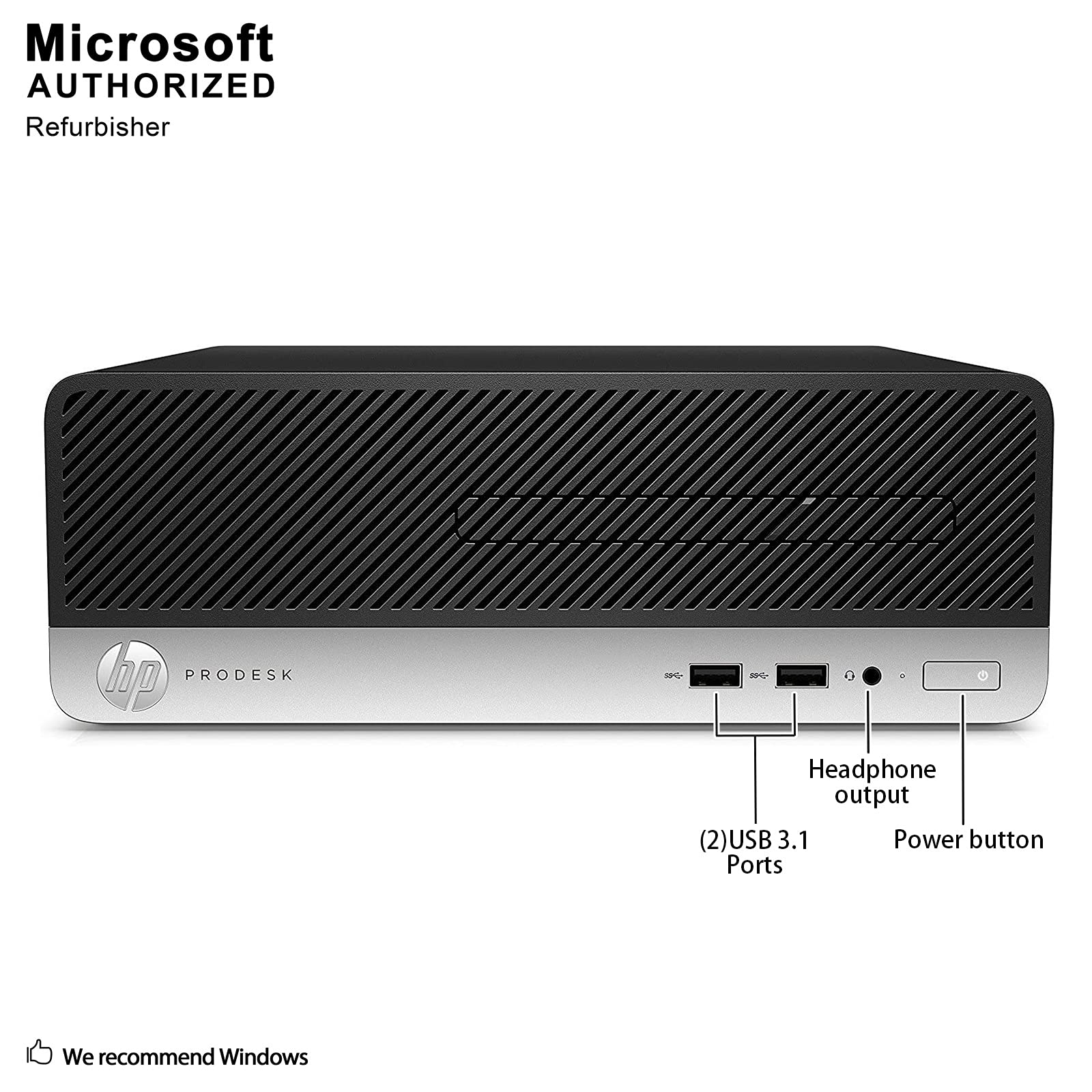 HP ProDesk 400 G4 SFF High Performance Business Desktop Computer, Intel Core i3-6100 3.7GHz, 16G DDR4, 512G SSD, WiFi, BT, 4K Support, DP, VGA, Windows 10 Pro 64 English/Spanish/French(Renewed)