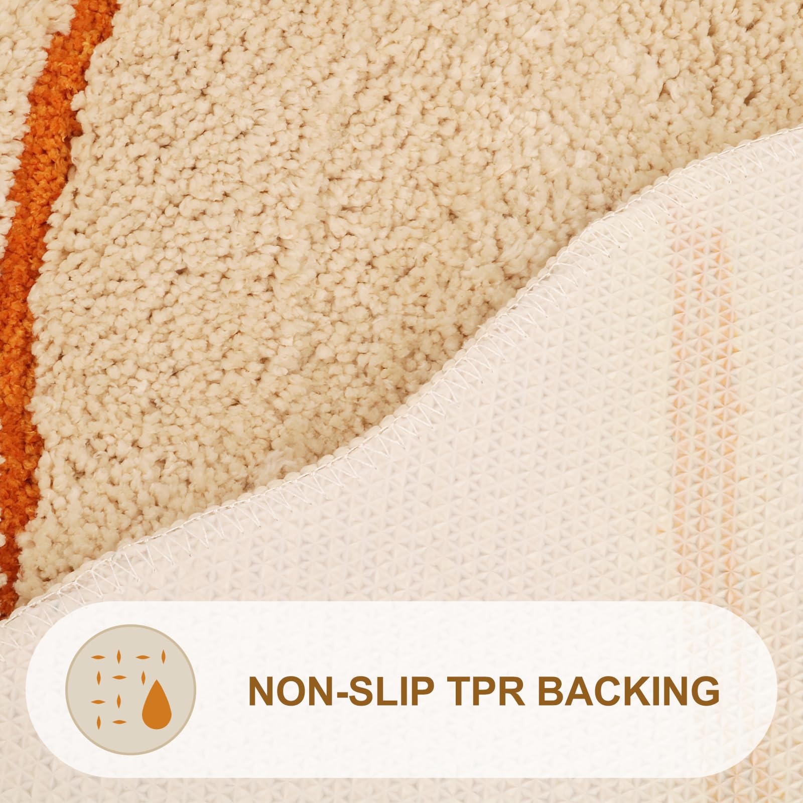 ECHTEYUN Seashell Bathroom Mat, Super Absorbent & Quick-Drying Rug, Non-Slip Backing, Plush Comfort High-Density Rug, Machine Washable, Seashell Shaped Rug, 29.5x17 (Brown/Tan)