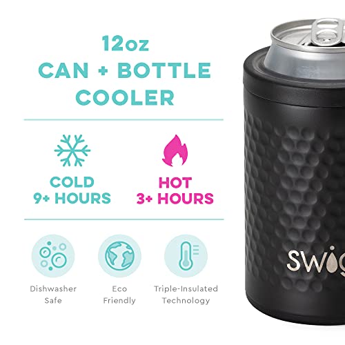 Swig Life Standard Can + Bottle Cooler, Stainless Steel, Dishwasher Safe, Triple Insulated Can Sleeve for Standard Size 12oz Cans or Bottles (Blacksmith)