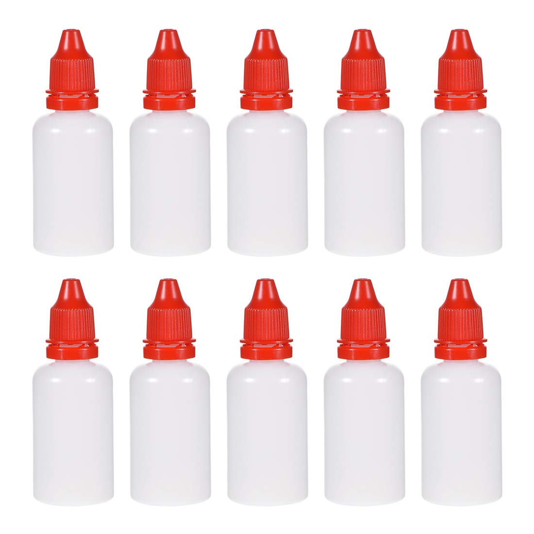 uxcell Plastic Dropper Bottles, 30ml/1 oz Empty Squeezable Dropper Bottle with Cap, Red, Pack of 20