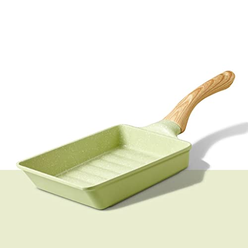 DHTDVD Non-Stick Frying Pan Omelette Egg Pancake Breakfast Pan Wooden Handle Saucepan Kitchen Cooking Pots