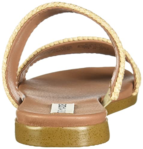 Steve Madden Women's Dual Flat Sandal, Natural Raffia, 10