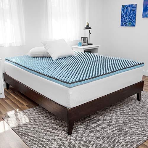 SensorPEDIC 2.5" Sensorwell Charcoal Hybrid Memory Foam Mattress Topper - King, Gray