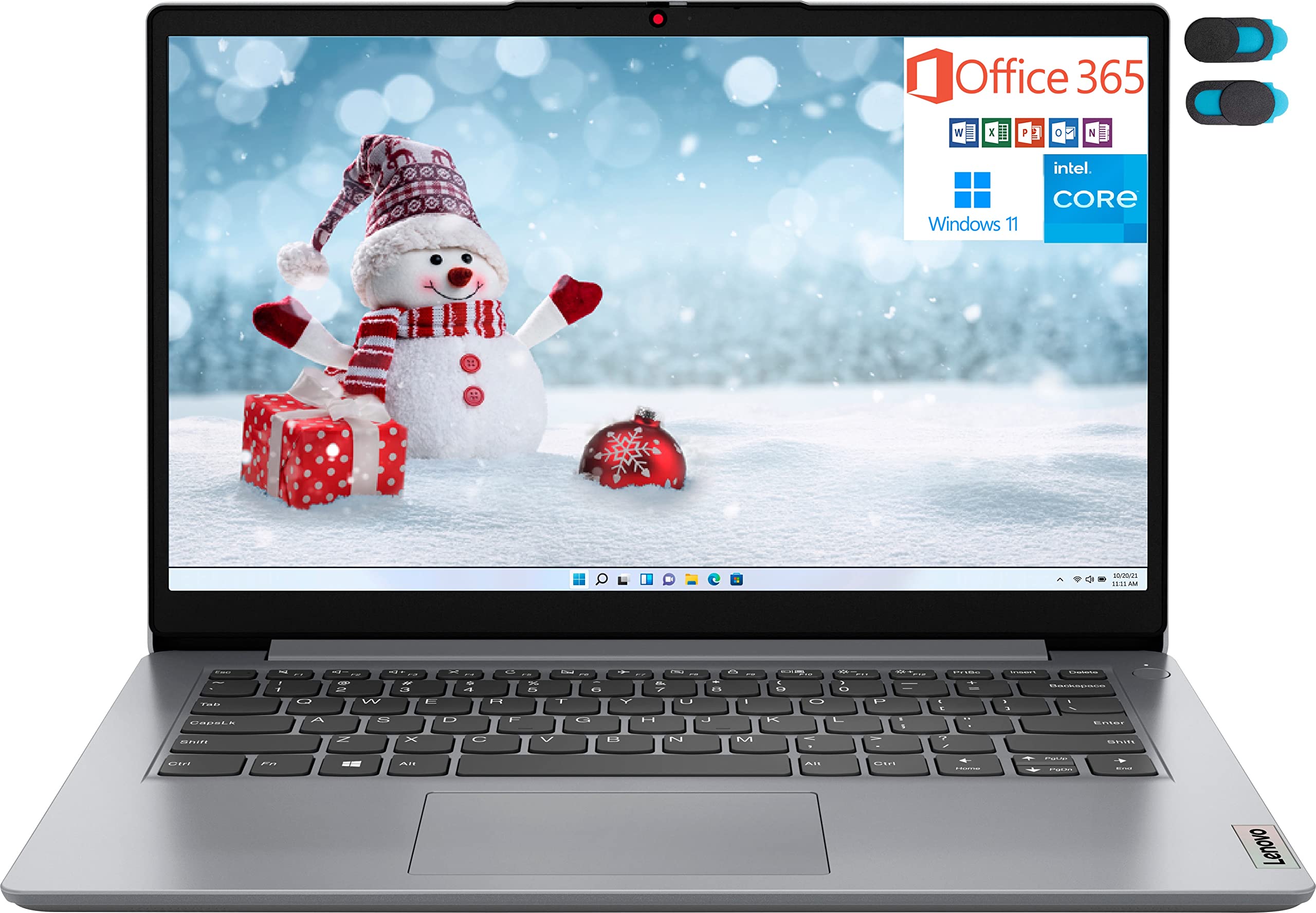 Lenovo IdeaPad 14 Laptop, 14.0" HD Display, Intel Celeron N4020, 4GB RAM, 64GB eMMC, 1-Year Microsoft 365, WiFi 6, HDMI, Webcam, Bluetooth, Win 11 Home, Grey, YSC Webcam Cover