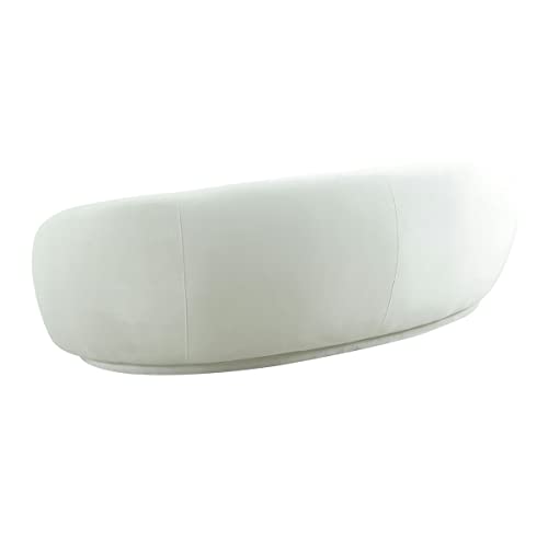 TOV Furniture Kendall 28.4" H Modern Velvet Upholstered/Wood Sofa in Cream