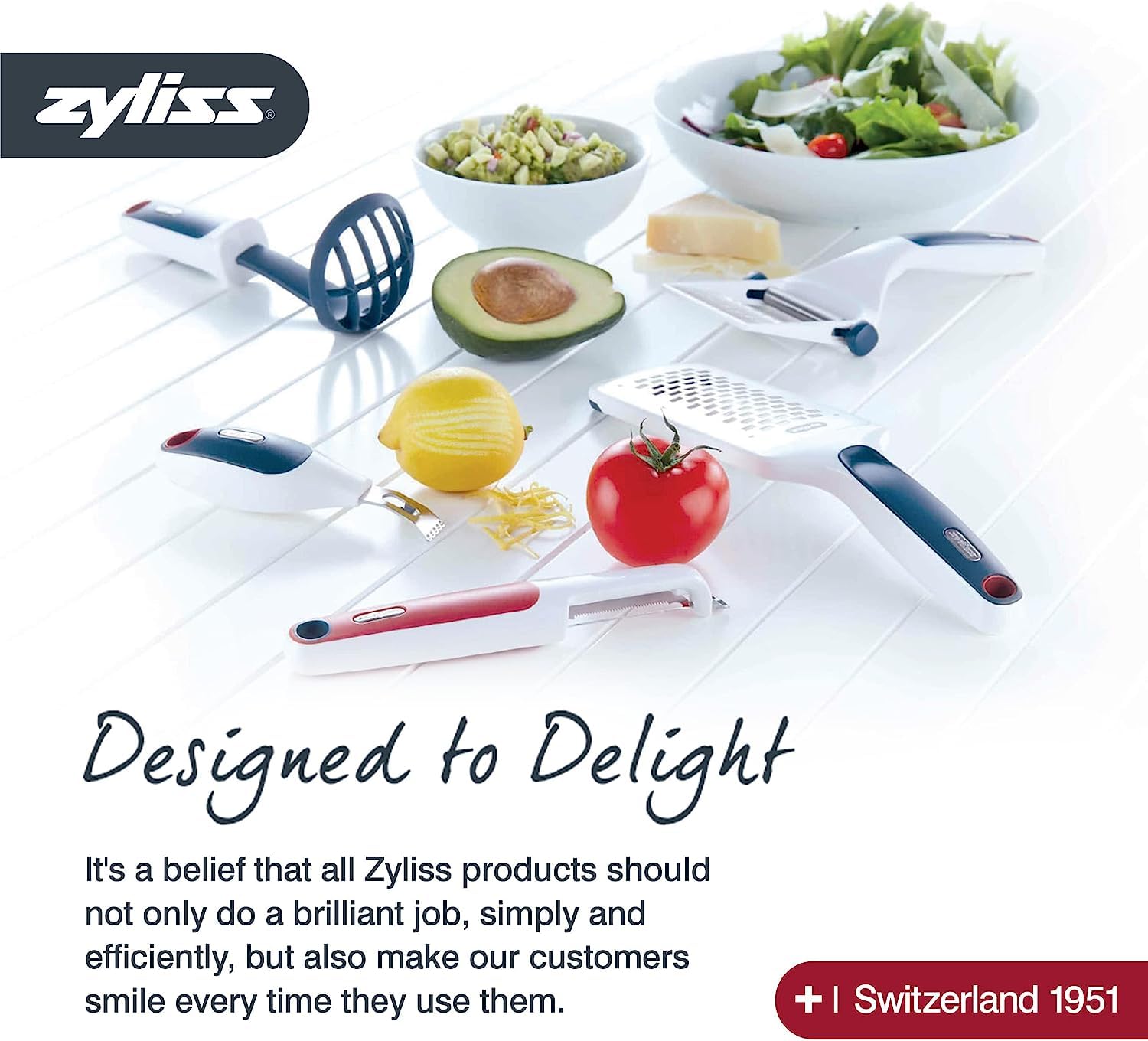 Zyliss Comfort Knife - Japanese Stainless Steel Knife - Non-Slip Contoured Handle for All Hand Sizes - Kitchen Knife with Safety Kitchen Blade Guards - Dishwasher Safe - 8" Chef's Knife