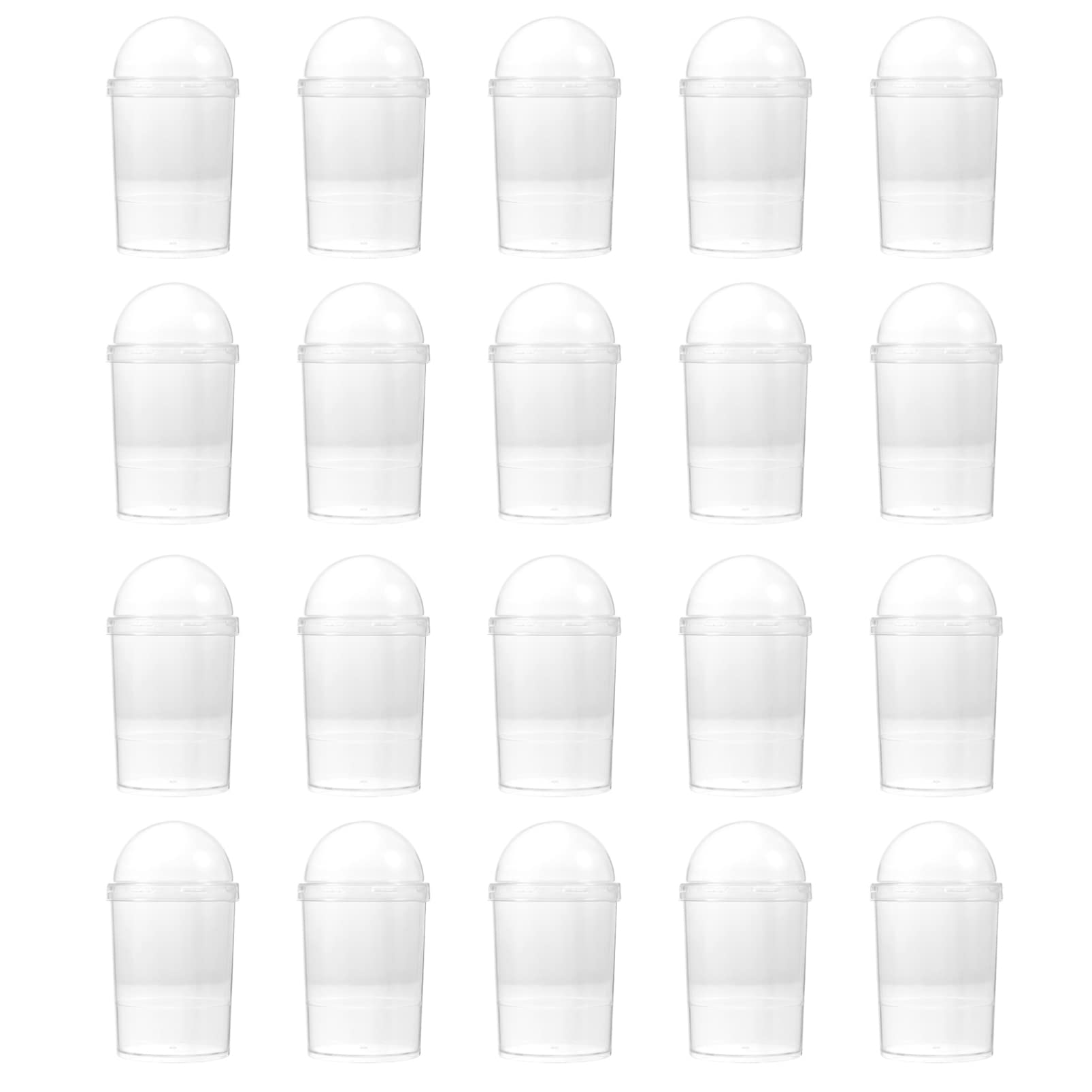 Hemoton Clear Dessert Cups 20pcs Disposable Dessert Cups Plastic Small Appetizer Cups Clear Cupcake Cups Sundae Cups DIY Tasting Shot Glasses with Lids for Snacks Mousse Parfaits Puddings