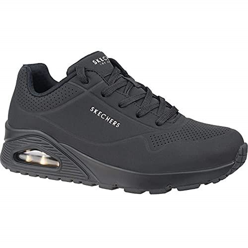 Skechers womens Skecher Street Women's Uno - Stand on Air Sneaker, Black/Black, 8 US