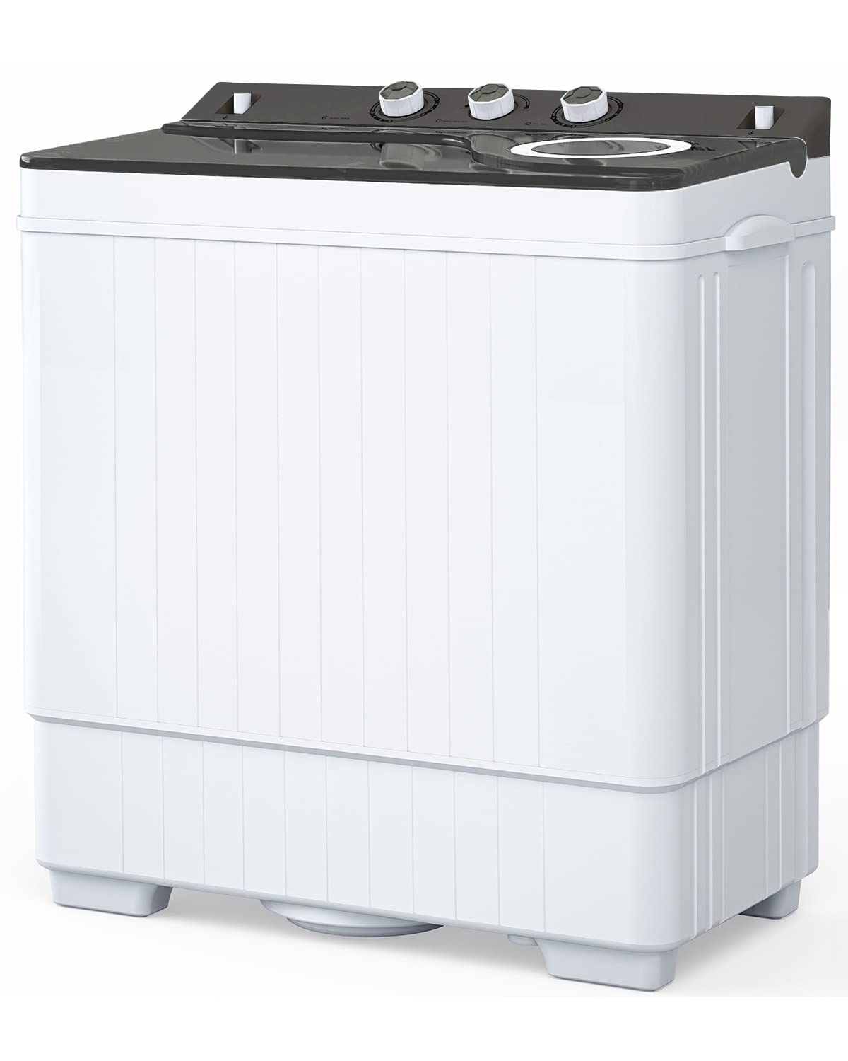 Kitmax Twin Tub with Built-in Drain Pump 26Lbs Semi-automatic Twin Tube Washing Machine for Apartment Dorms RVs Camping (Arrive in 5 Days from US Warehouse)