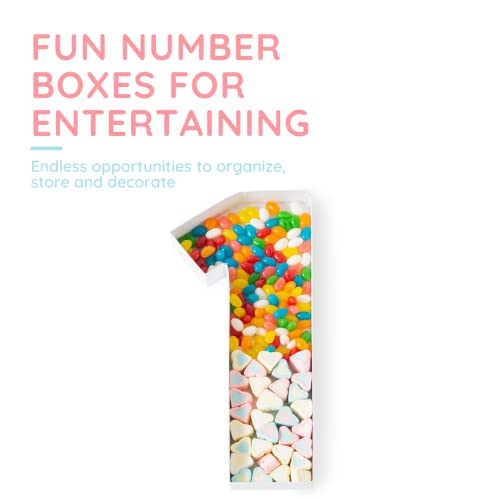 Soul & Lane Cardboard Numbers for Birthday Parties and Anniversaries, Fillable Candy Gift Box - Number 1