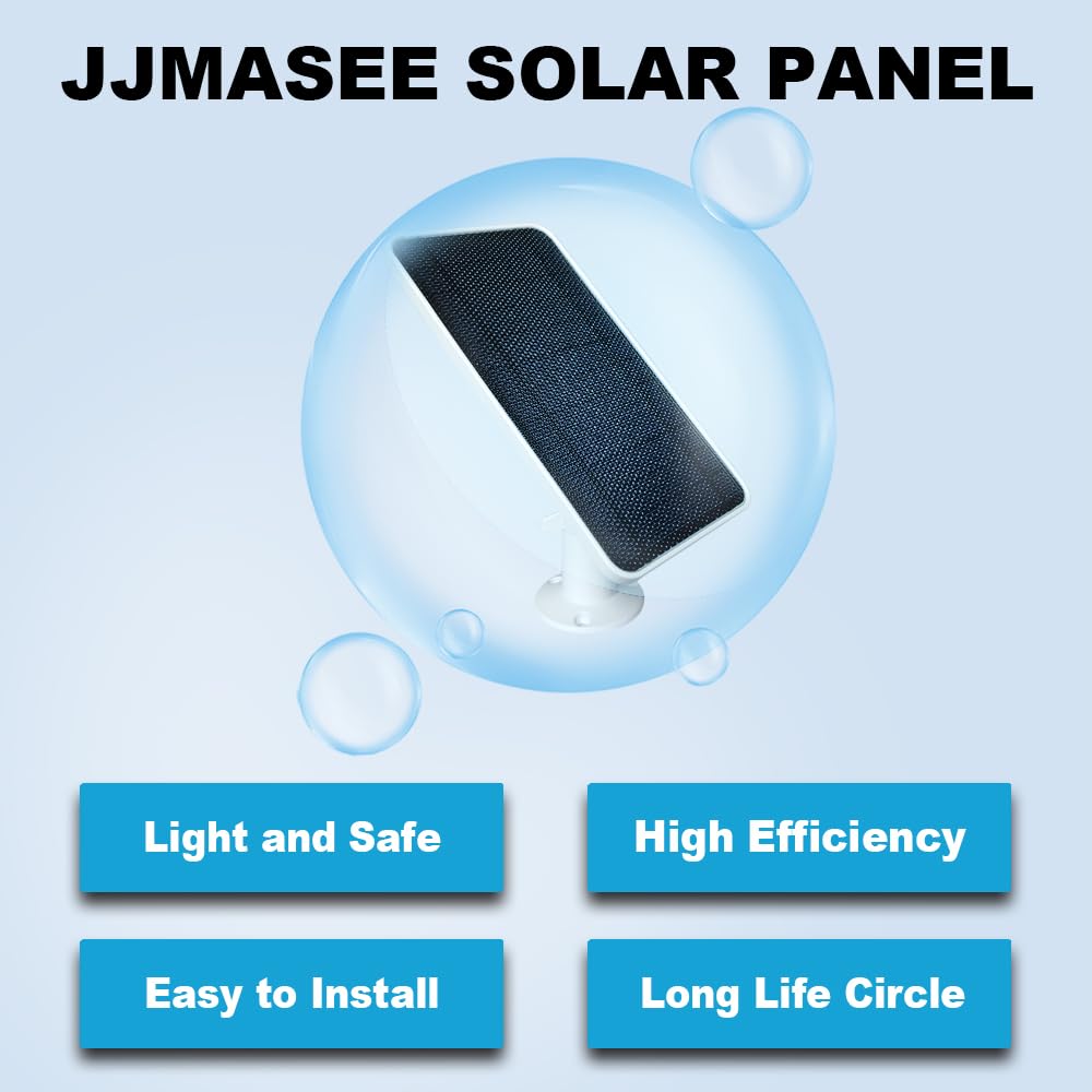 JJMASEE Solar Panel for SimpliSafe Outdoor Security Cameras (3 Pack), Featuring Weatherproof Durability and Continuous Power Supply, Comes with a 13FT Cable and Aluminium Alloy Wall Mount