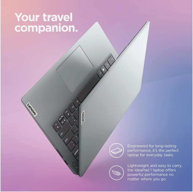 Lenovo IdeaPad 1i 14 Laptop, 14.0" HD Display, Intel Pentium QuadCore N5030, 4GB RAM, 160GB Storage (128GB eMMC + 32GB Card), 1-Year Microsoft 365, WiFi 6, Long Battery Life, Win 11, TiTac Card
