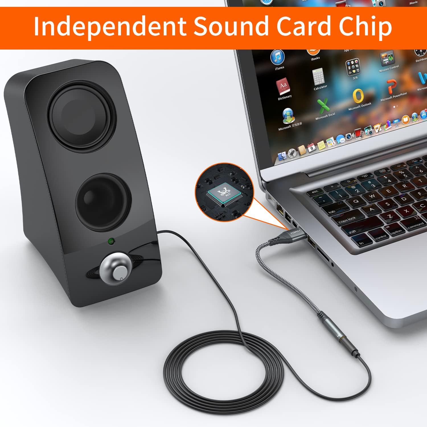 USB to 3.5mm Jack Audio Adapter,USB to Audio Jack Adapter Headset,USB-A to 3.5mm TRRS 4-Pole Female, External Stereo Sound Card for Headphone, Mac, PS4, PS5,PC, Laptop, Desktops and More [6 inch]