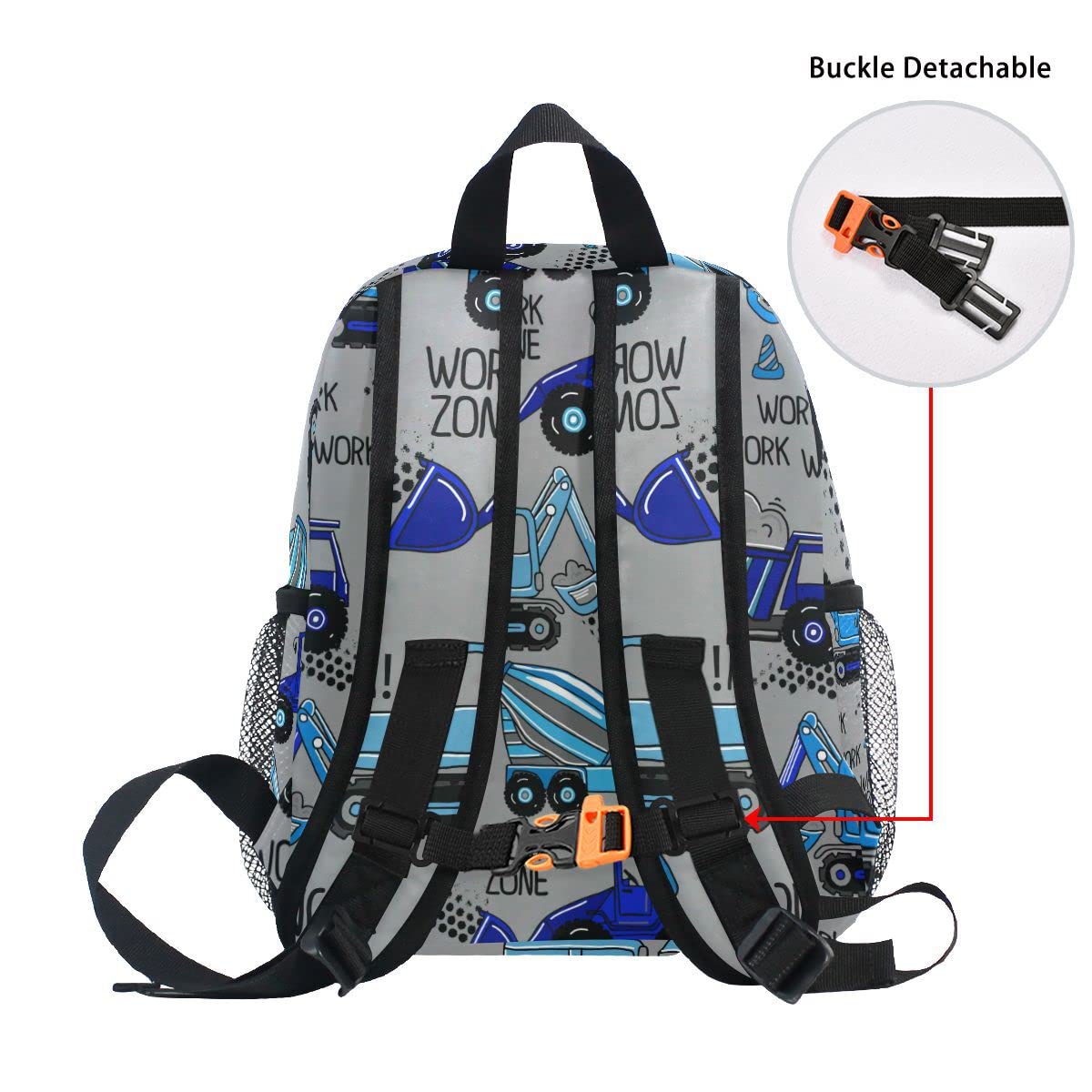 Glaphy Custom Kid's Name Backpack, Excavator Tractor Pattern Toddler Backpack for Daycare Travel Personalized Name Preschool Bookbag for Boys Girls