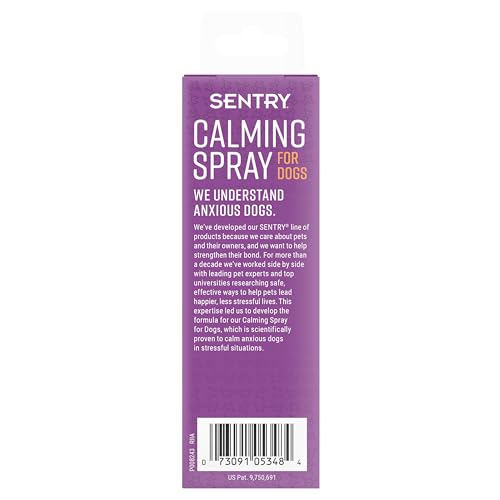 SENTRY PET Care Sentry Calming Spray for Dogs, Uses Pheromones to Reduce Stress, Easy Spray Application, Helps Dogs with Separation, Travel, Loud Noises, and Anxiety, Packaging May Vary