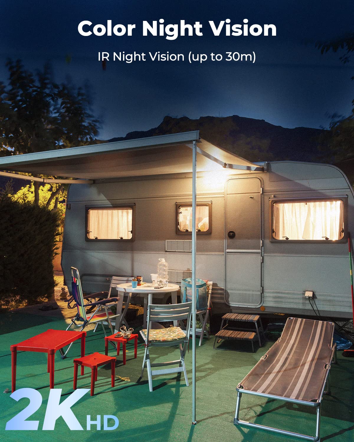 Reolink Duo - 2K Wireless Security Camera Outdoor, Dual Lens Ultra-Wide View, Color Night Vision, Battery Solar Powered, 2.4/5 GHz WiFi, 2-Way Talk, Person/Vehicle Detection, IP66 Waterproof