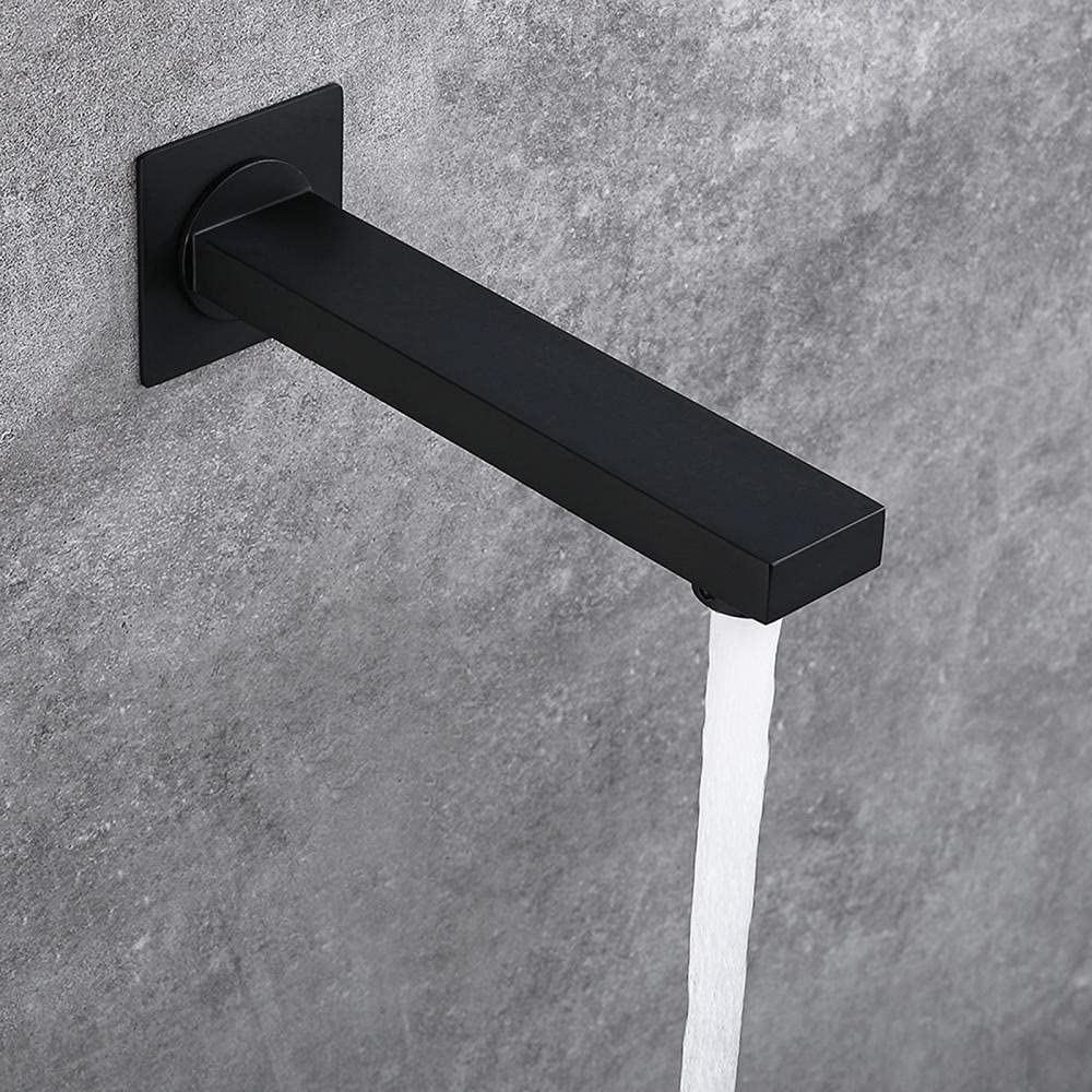 Modern Wall Mounted Bath Filler Spout Bath or Basin Spout Bathtub Faucet Spout Bath Tap-Black