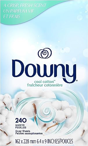 Downy Dryer Sheets Laundry Fabric Softener, Cool Cotton, 240 Count