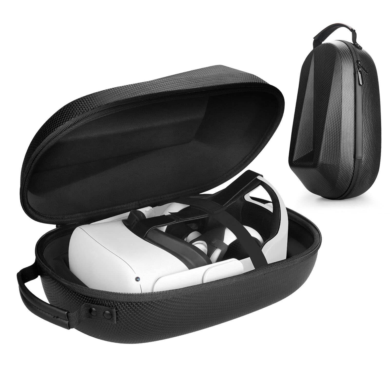 Eyglo Hard Carrying Case for Meta/Oculus Quest 2 Head Elite Strap and All-in-one VR Headset, Modern Travel Case Storage Bag fit Quest 2 Accessories (Case)