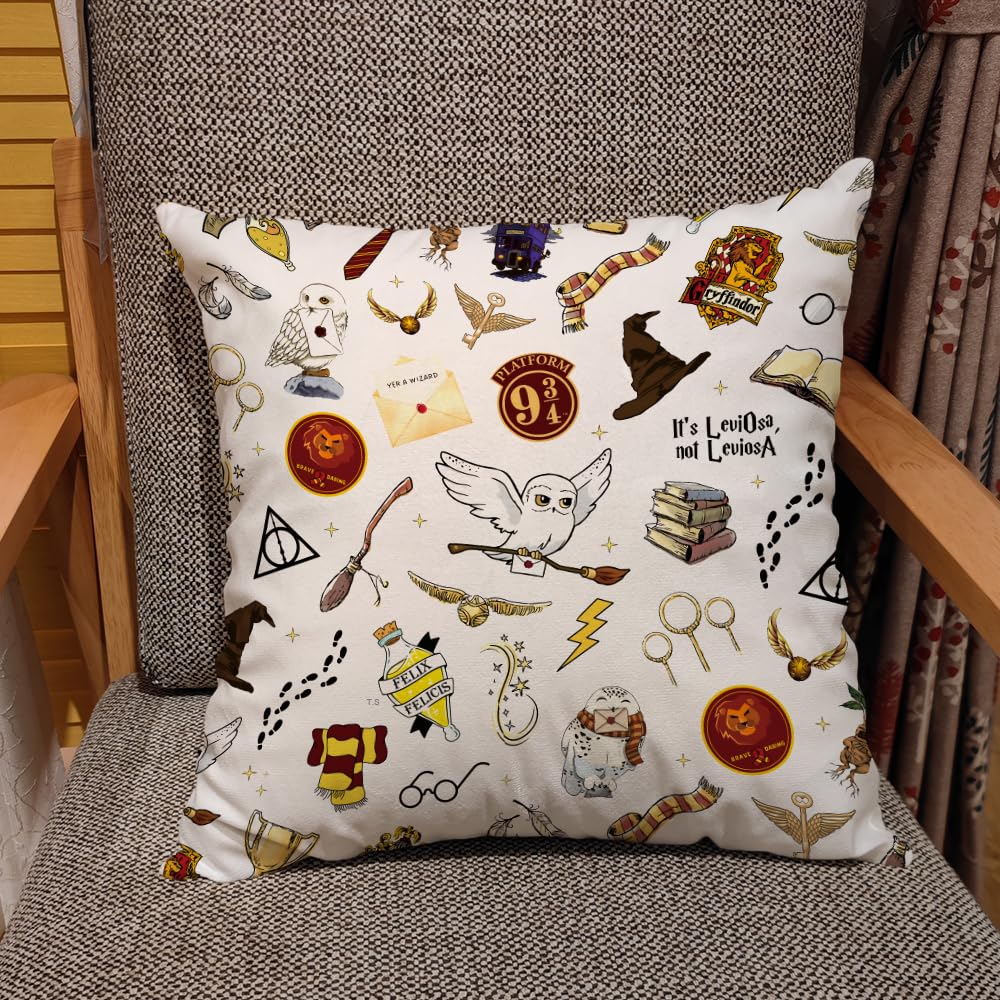 RBAFAO My Magic Not Today Throw Pillow Covers, Harry Reading Pillow Case for Book Lovers Gifts for Her Him Birthday Christmas 18 x 18Inch (Magic-02)