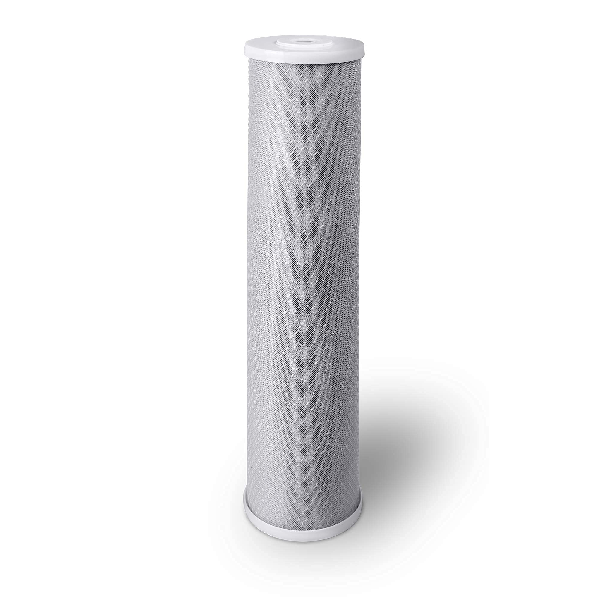 High Capacity Coconut Shell Carbon Block Water Filter 5 Micron Cartridge 4.5" x 20" for Universal Whole House System WELL-MATCHED with CB-45-2005, FC25B, FLTWH2045C02 and PRL-RCL (4 Pack)