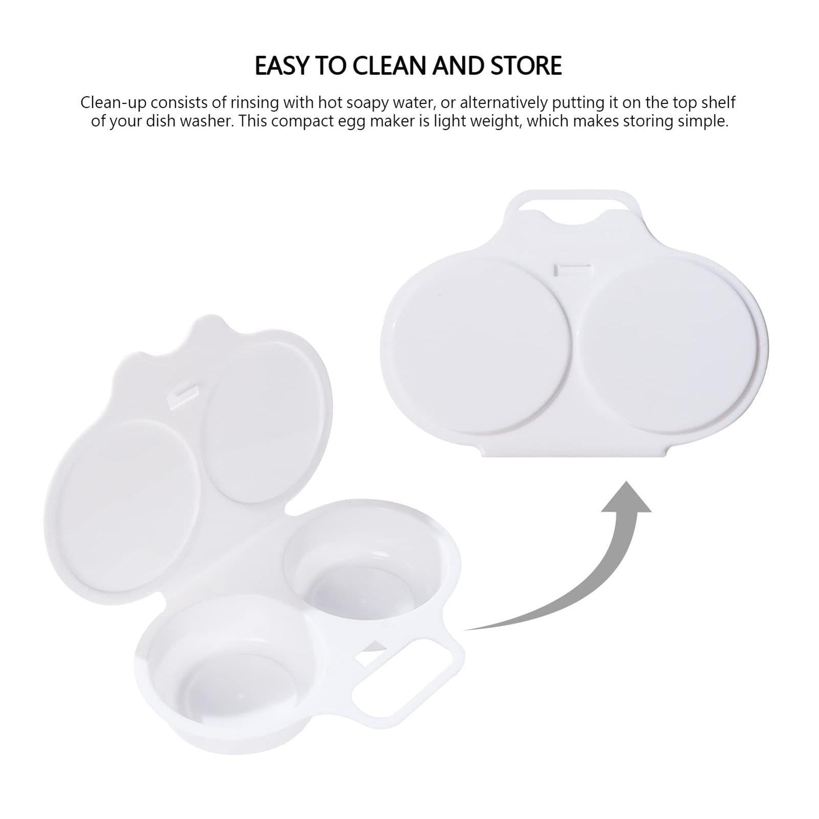 Microwave Egg Poacher - Dishwasher Safe Fast Egg Poacher, Double Drain Poached Egg Cups | Easy to Use Microwave Cavity Egg Cooker, Egg Poacher Microwave Egg Cooker for Kitchen, Cooking Gadgets, White