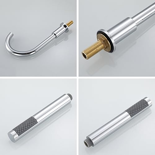 Kitchen Sink Faucet,Bathroom Faucets, Bath Shower Mixer Tap Single Lever Hot and Cold Water Tub Tap with Handheld Shower Head Brass Bath Taps with Shower Mixer for Bathroom/Black